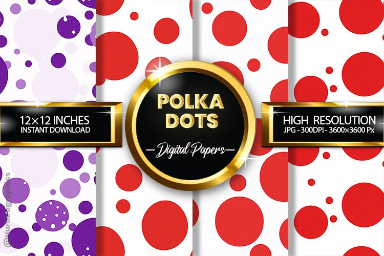Polka Dots Digital Papers - 04 Variations (3587929)
