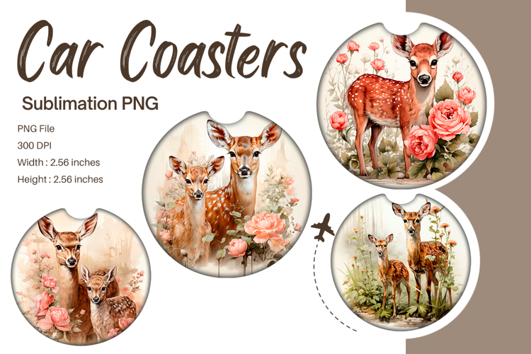 Deer Car Coasters Accessories Christmas Coaster Sublimation