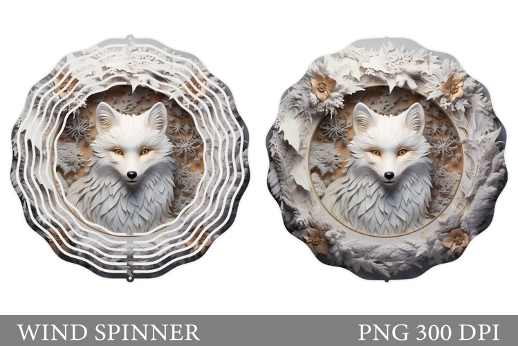 Fox Wind Spinner Design. Fox Winter Wind Spinner Sublimation