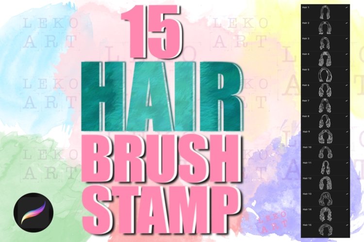Woman Hair Brush Stamp Procreate