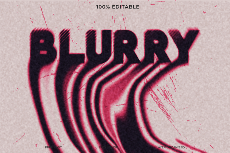 Distorted Blurry Text Effect Graphic Design Template