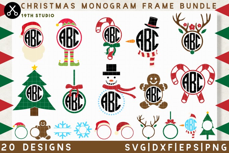 Christmas Monogram SVG Bundle | SVG DXF EPS PNG MB40 (146994) | SVGs ...