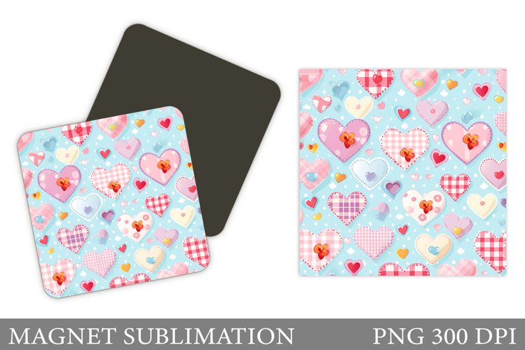 Hearts Magnet Sublimation. Colorful Hearts Magnet (3181888)