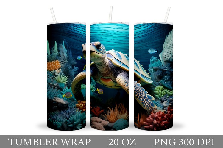3D Turtle Tumbler Wrap Design. Turtle Tumbler Wrap (2851678)