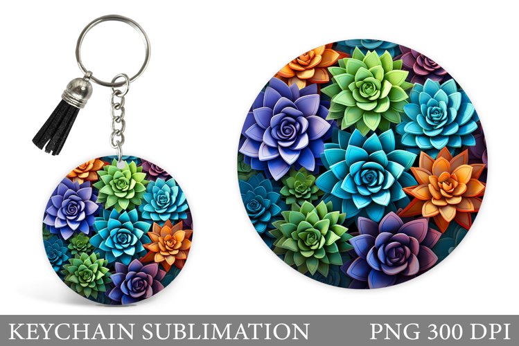 Succulents Keychain Design. Plants Keychain (3608309)