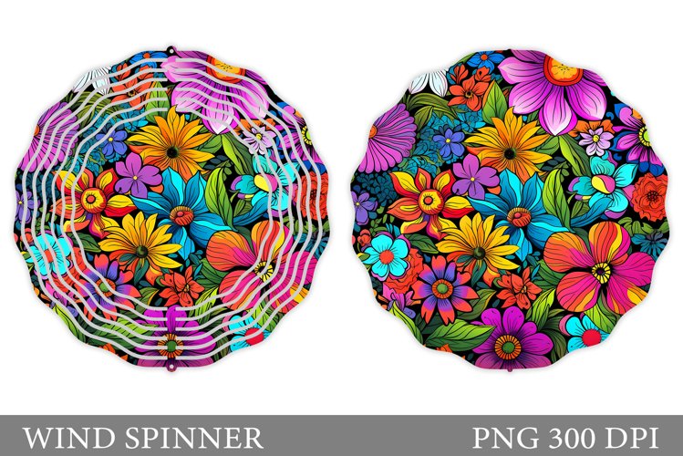 Colorful Flowers Wind Spinner. Flowers Spinner (3511511)