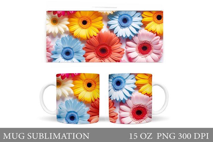 Gerbera Flowers Mug Sublimation. Daisy Flowers Mug (3285633)