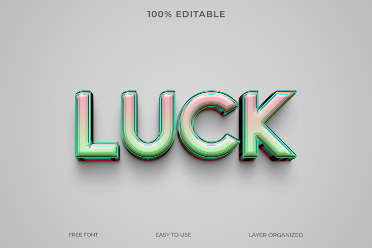 Luck 3d Editable Text Effect Style (5401798)