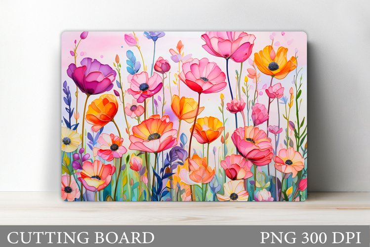 Flowers Cutting Board Sublimation. Wildflowers (3408625)