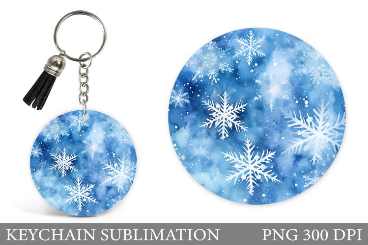 Watercolor Snowflakes Keychain. Snowflakes (2986131)