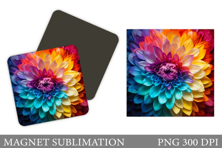 3D Flower Magnet. Flowers Magnet Sublimation