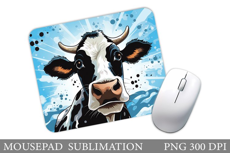 Cute Cow Mouse Pad Design. Cute Cow Sublimation