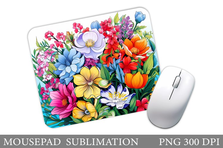 3D Flowers Mouse Pad. Wildflowers Mouse Pad Design (3277656)