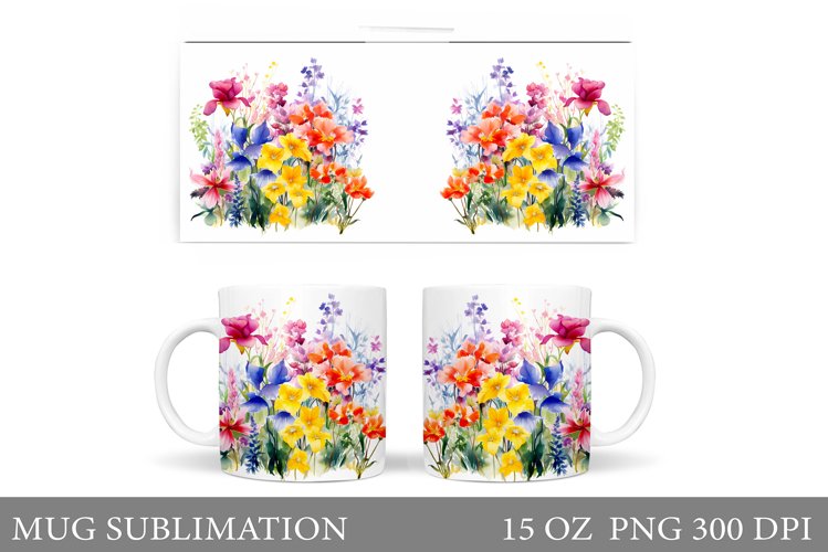Flowers Mug Wrap Design. Wildflowers Mug (3495610)