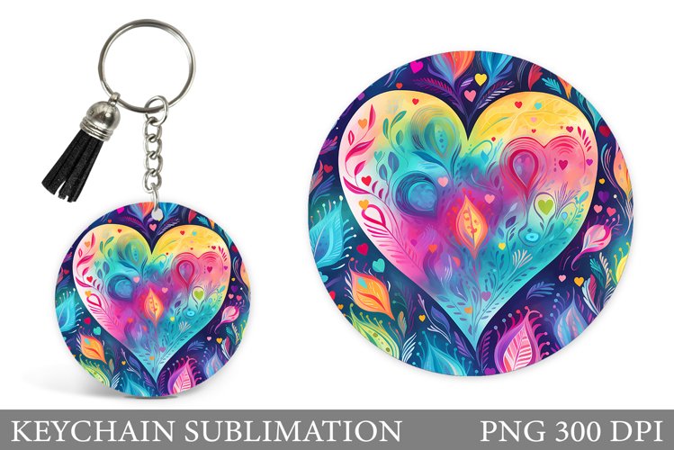 Hearts Keychain Design. Round Keychain Hearts (3157257)