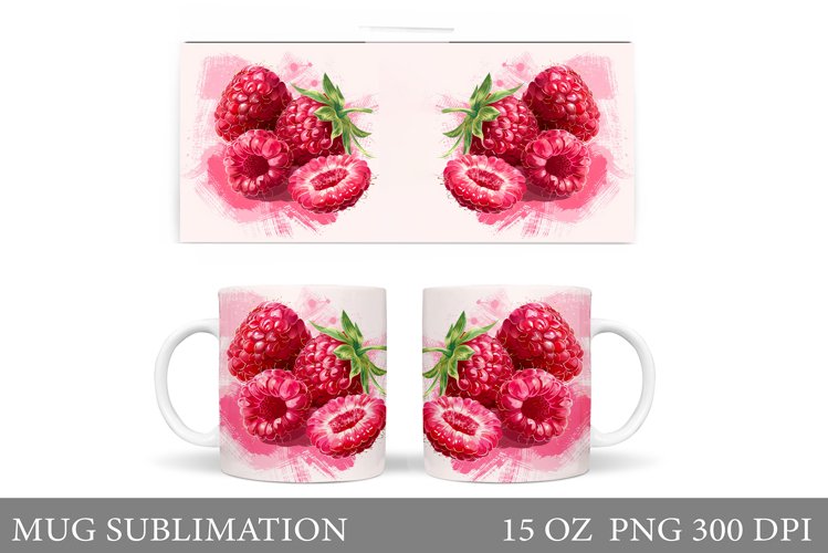 Raspberries Mug Design. Berry Mug Sublimation