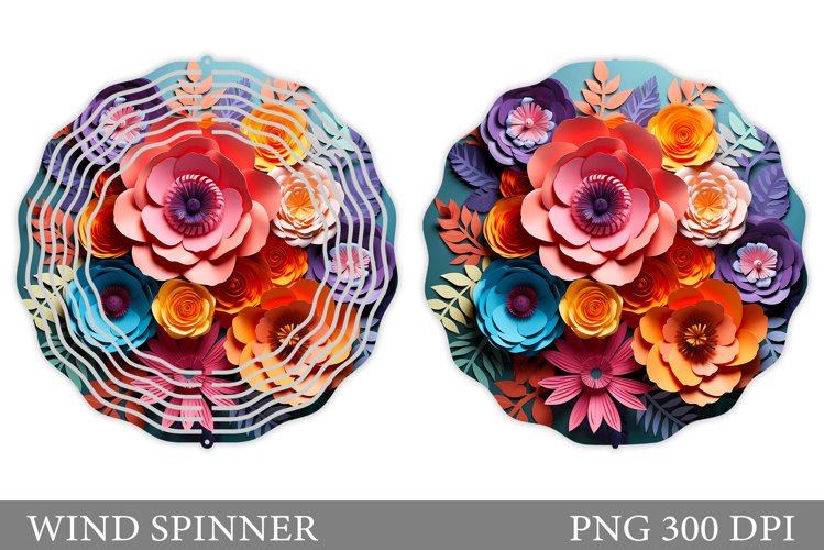 3D Flowers Wind Spinner Design. Summer Wind (3680856)