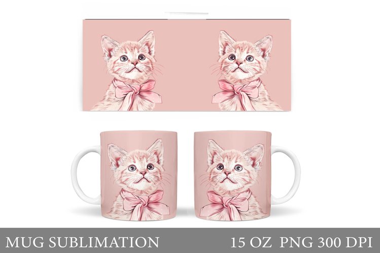 Cute Cat Mug Design. Cat Mug Sublimation (4148072)