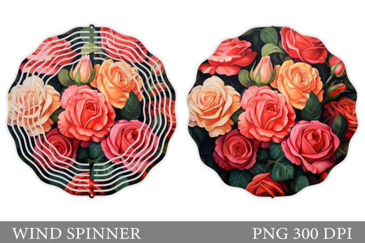 Rose Flowers Wind Spinner. 3D Rose Spinner Sublimation