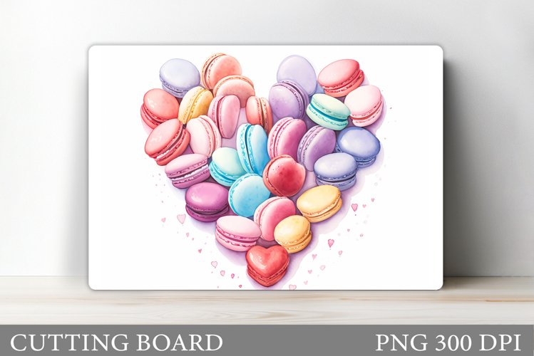 Macaroons Heart Cutting Board. Valentine Cutting Board