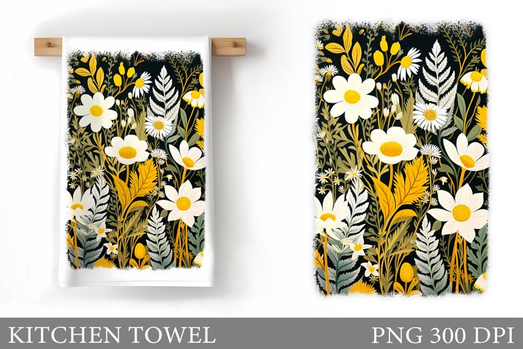 Flowers Kitchen Towel. Floral Kitchen Towel Design (3701115)