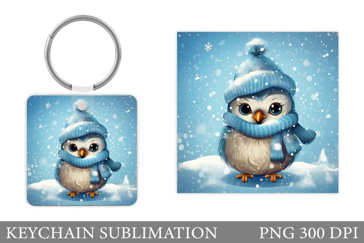 Winter Bird Keychain. Cute Bird Keychain (2915122)