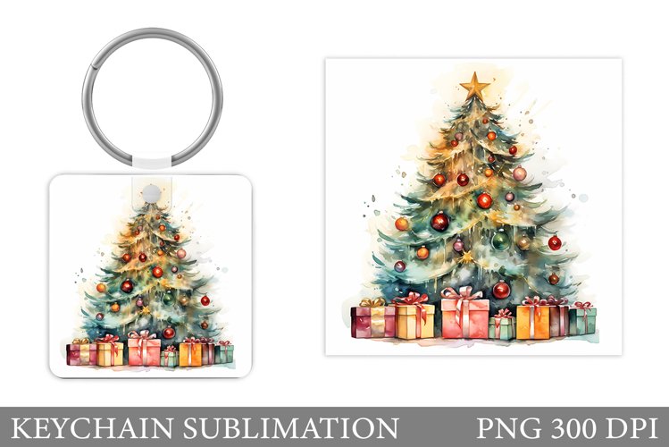 Christmas Tree Keychain. Christmas Keychain Design