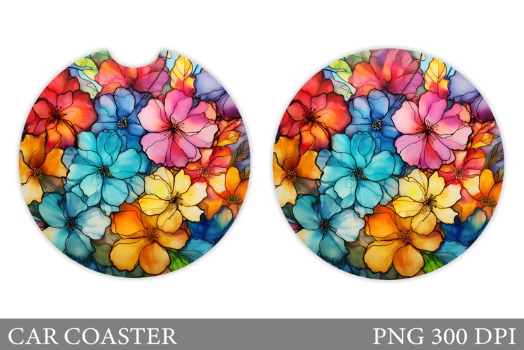 Rainbow Flowers Car Coaster. Flowers Car Coaster (3300484)