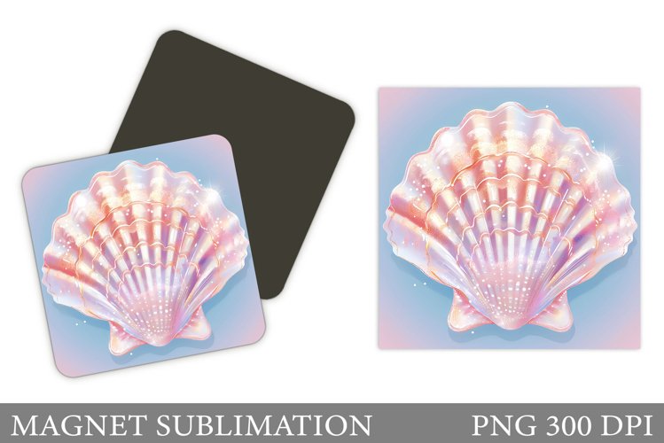 3D Seashell Magnet Design. Sea Magnet Sublimation