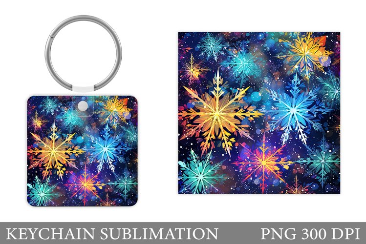 Colorful Snowflakes Keychain. Snowflakes Keychain Design