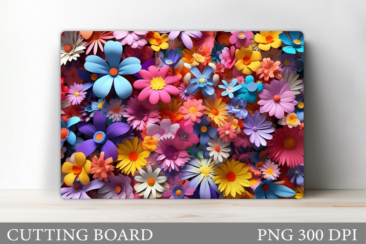 Colorful Flowers Cutting Board. Flowers Cutting Board Design