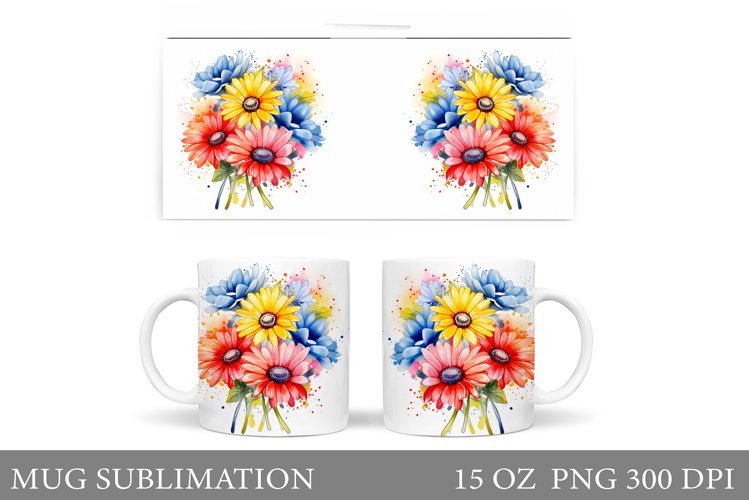 Gerbera Flowers Mug Sublimation. Daisy Flowers Mug (3290266)