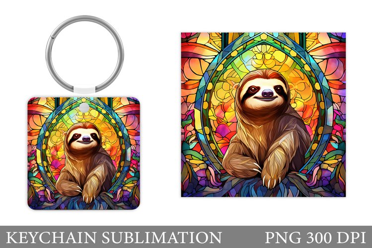 Stained Glass Sloth Keychain. Sloth Keychain (2963079)