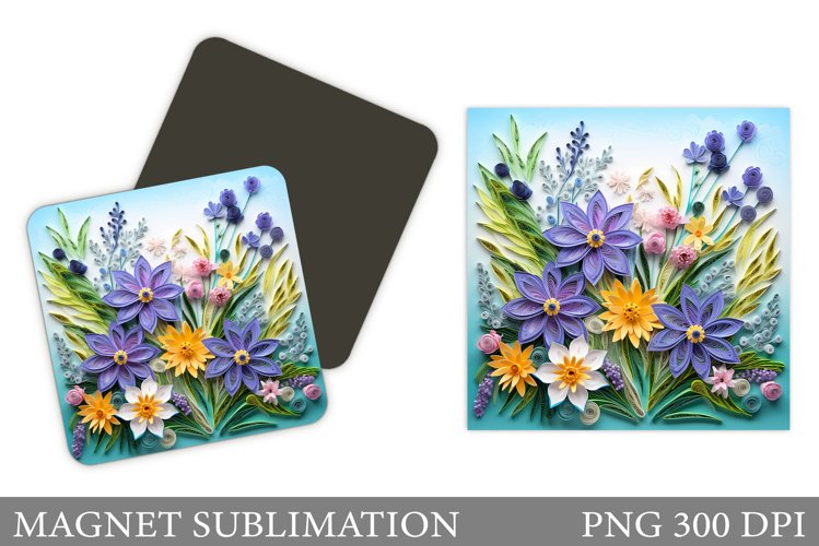 Flowers Magnet Design. Summer Magnet Sublimation (3128821)