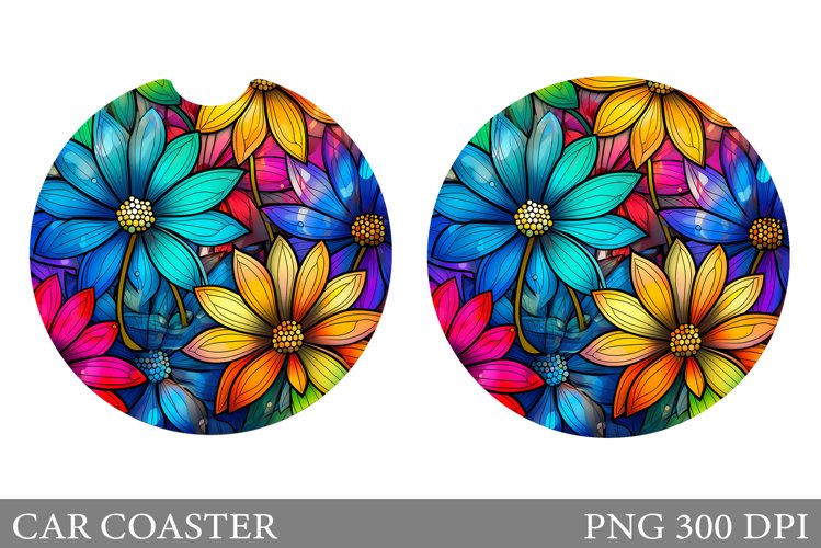 Rainbow Flowers Car Coaster. Flowers Car Coaster (3004720)