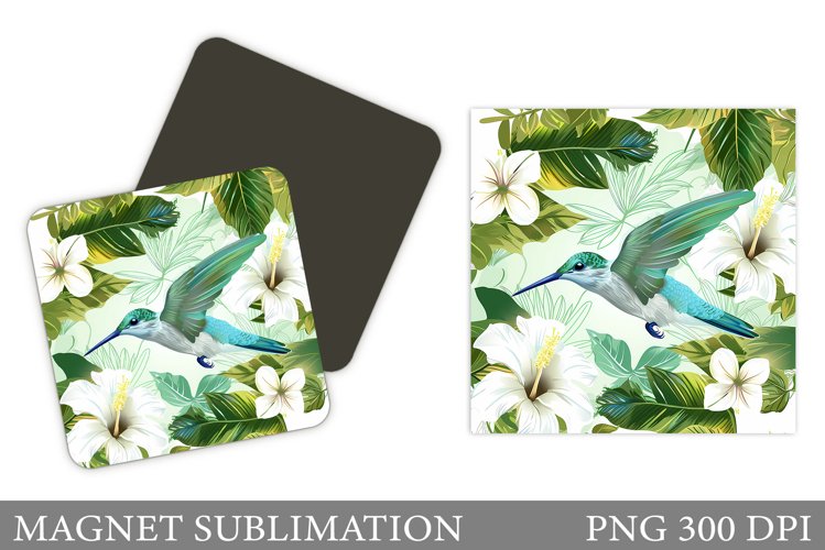 Hummingbird Magnet Sublimation. Bird Flowers (3567023)