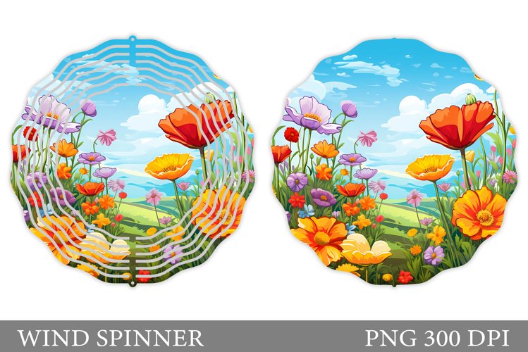 Wildflowers Wind Spinner Design. Floral Wind (3642729)