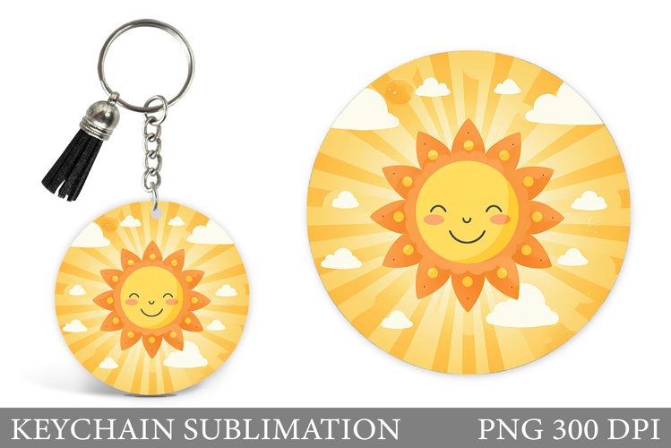 Cute Sun Keychain Design. Sun Sublimation