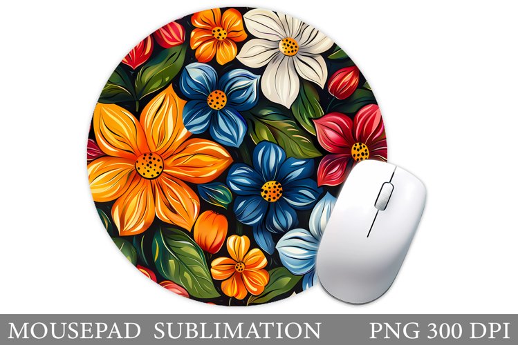 Flowers Mouse Pad Design. Flowers Round Mouse Pad (3616576)