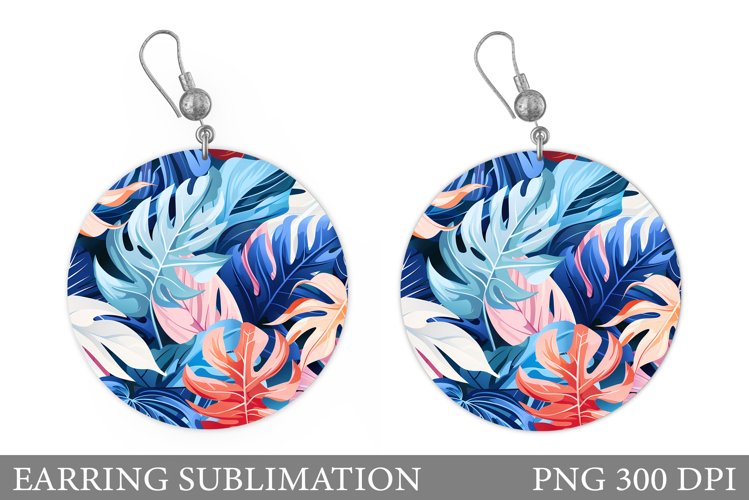 Colorful Leaves Earring. Tropical Leaves Earring Design
