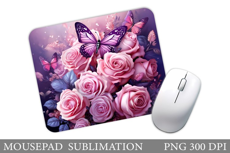 Butterflies Mouse Pad. Flowers Mouse Pad Design (3561951)