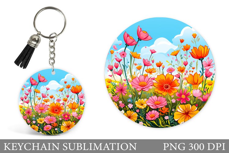 Flowers Keychain Design. Floral Keychain (3634798)