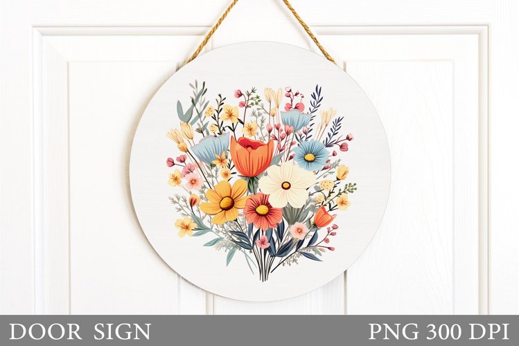 Flowers Door Sign Sublimation. Widflowers Door (3766872)