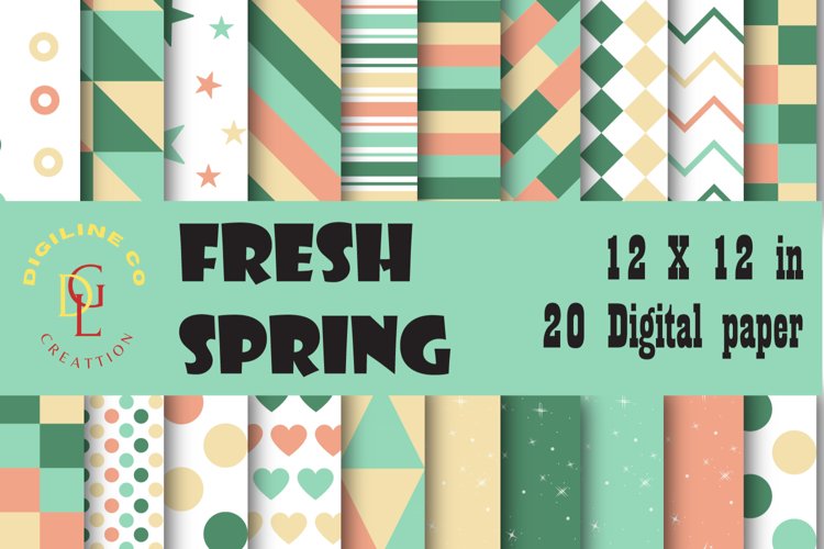 Fresh spring papers commercial use foral flower clipart