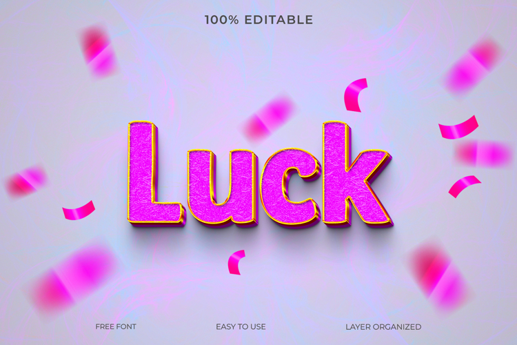 Luck 3d Editable Text Effect Style (5401801)