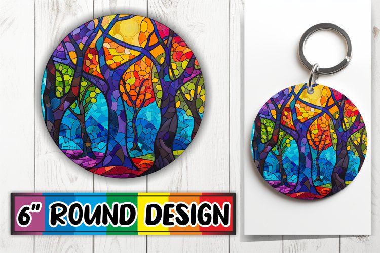 Colorful Stained Glass Round Design