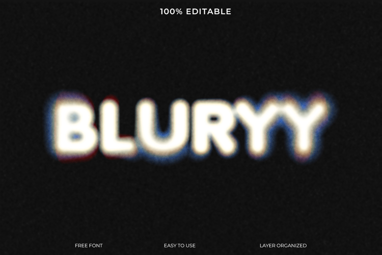Blurry Retro Glitch Text Effect Photoshop Template