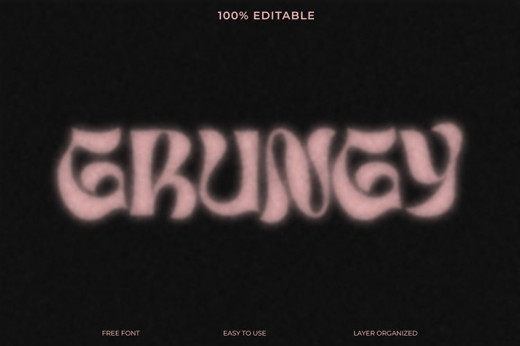 Grungey Aesthetic Distorted Text Photoshop Template
