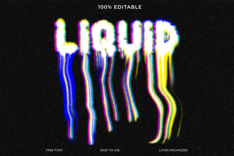 Liquid Dripping Glitch Text Effect Photoshop Template
