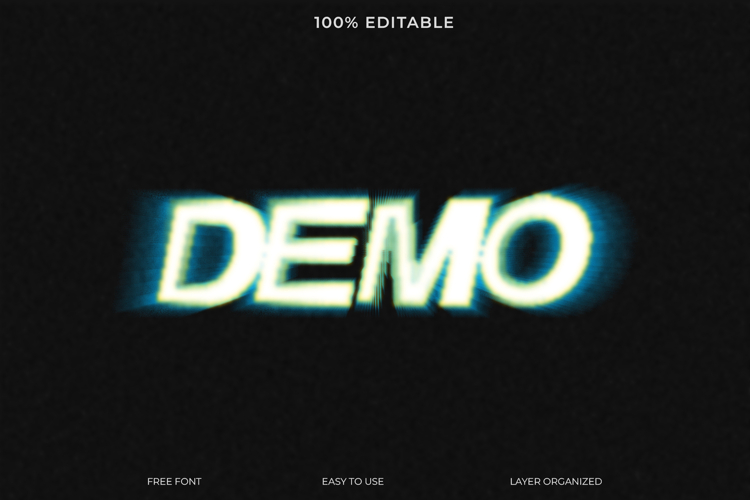 Demo Glitch Text Effect Photoshop Template